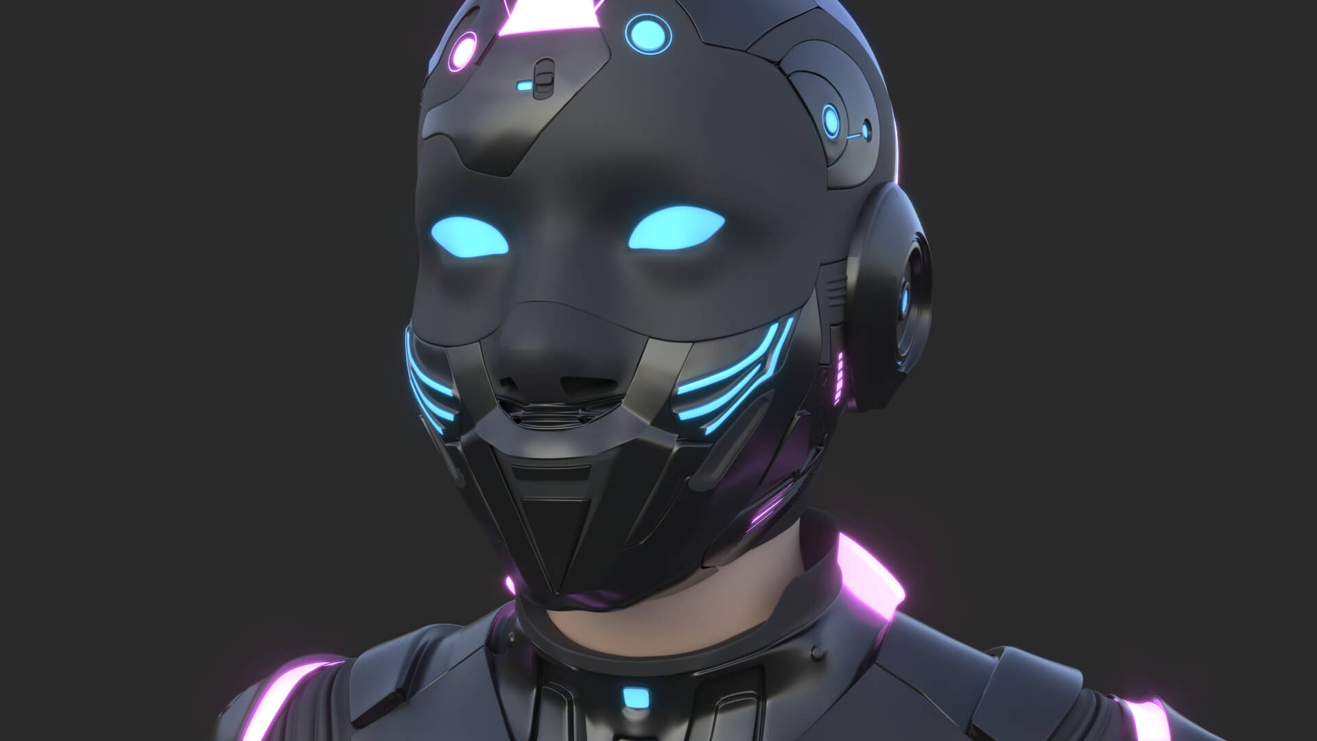 Android Angel Asian Mask 57 - 3D Model by Mak21