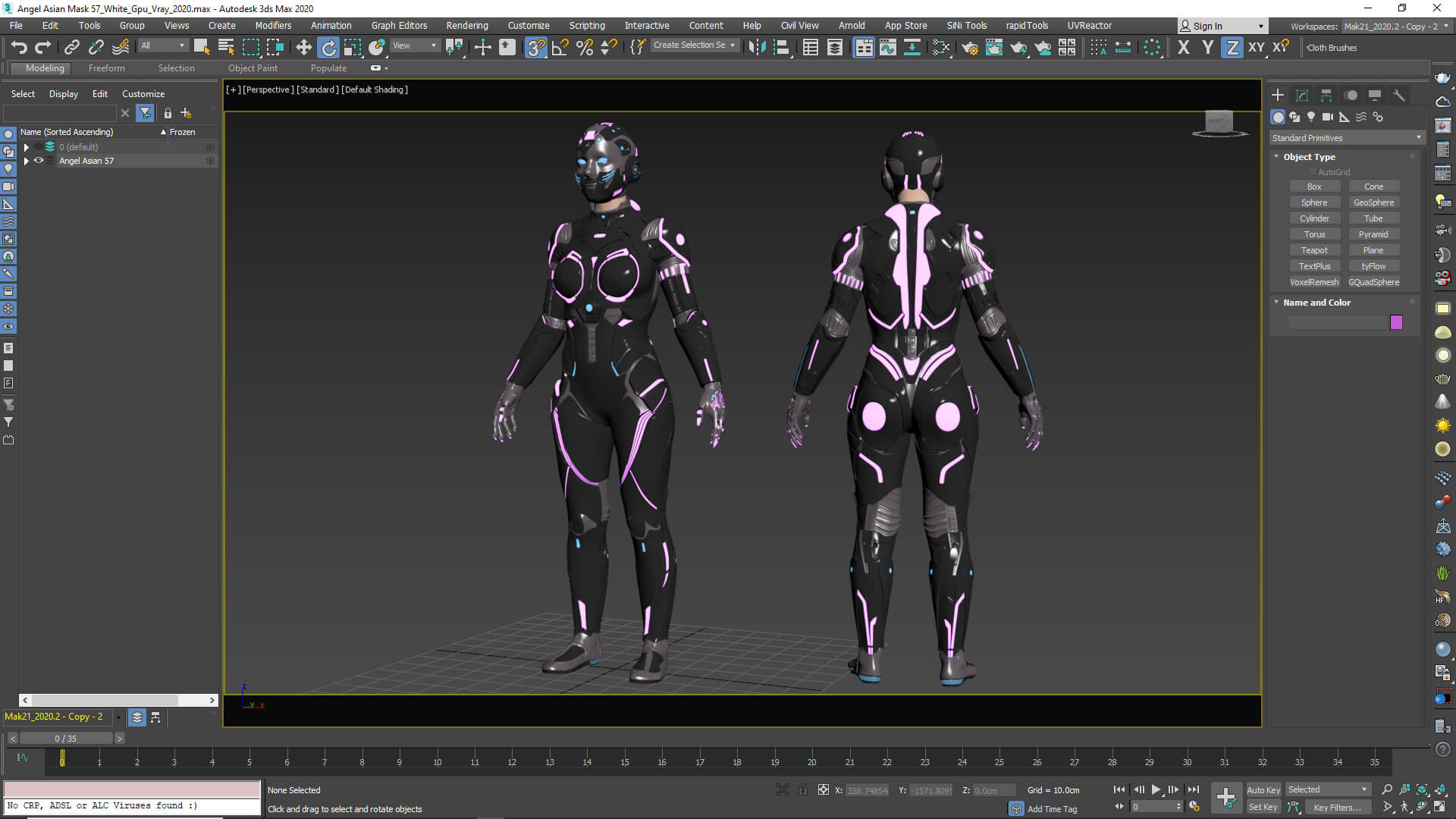 Android Angel Asian Mask 57 - 3D Model by Mak21