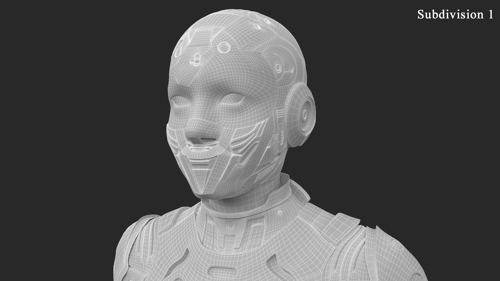 Android Angel Asian Mask 57 - 3D Model by Mak21