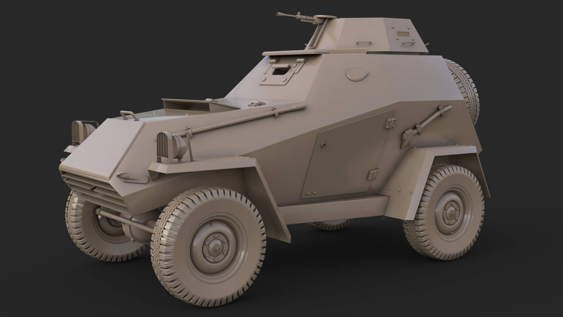 BA 64 Soviet Clay V-Ray 3D Model by Mak21