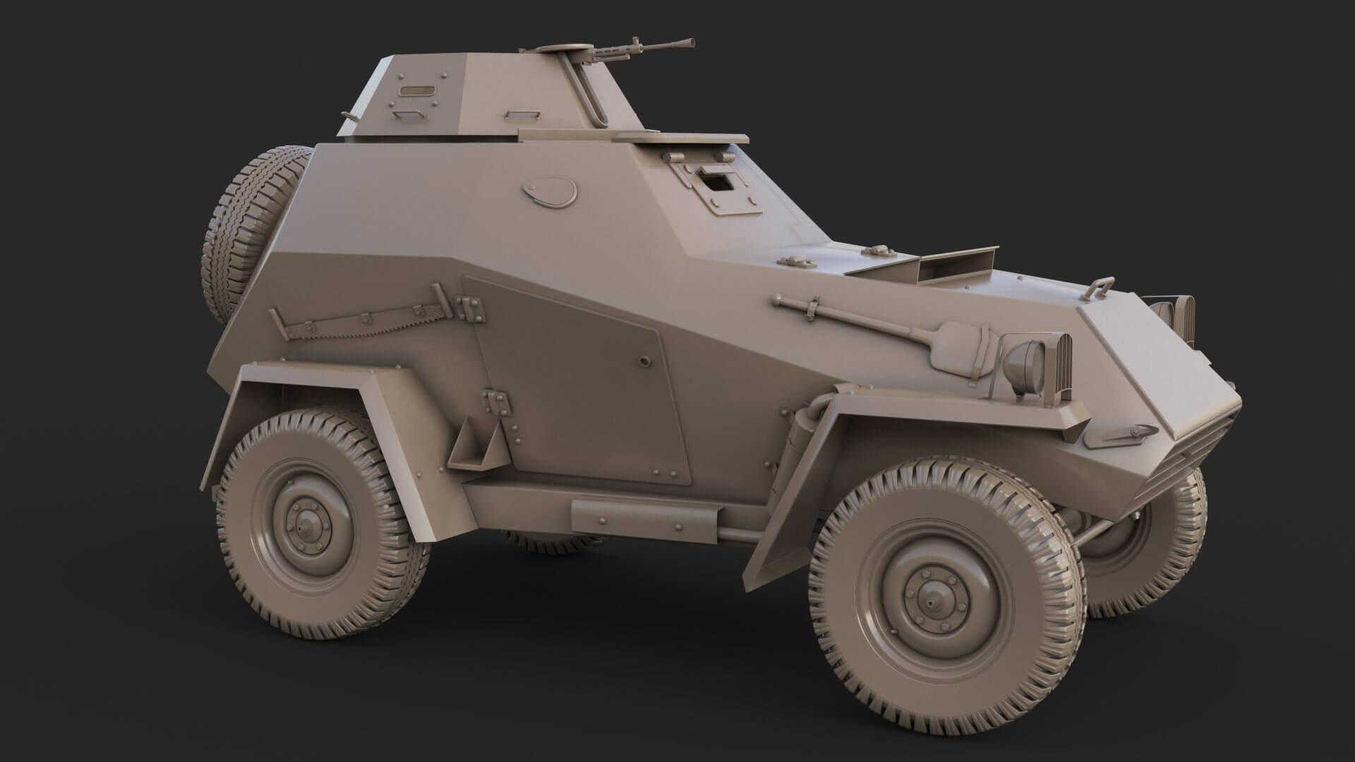 BA 64 Soviet Clay V-Ray 3D Model by Mak21