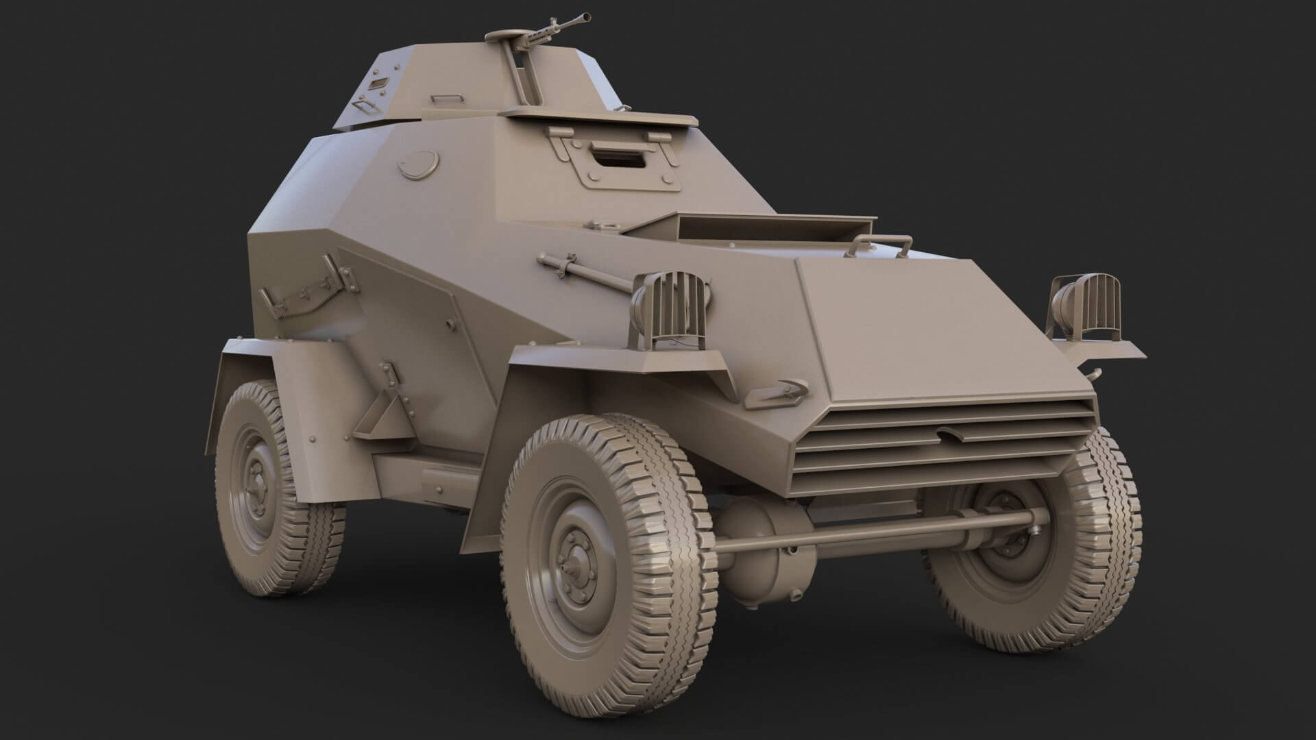 BA 64 Soviet Clay V-Ray 3D Model by Mak21