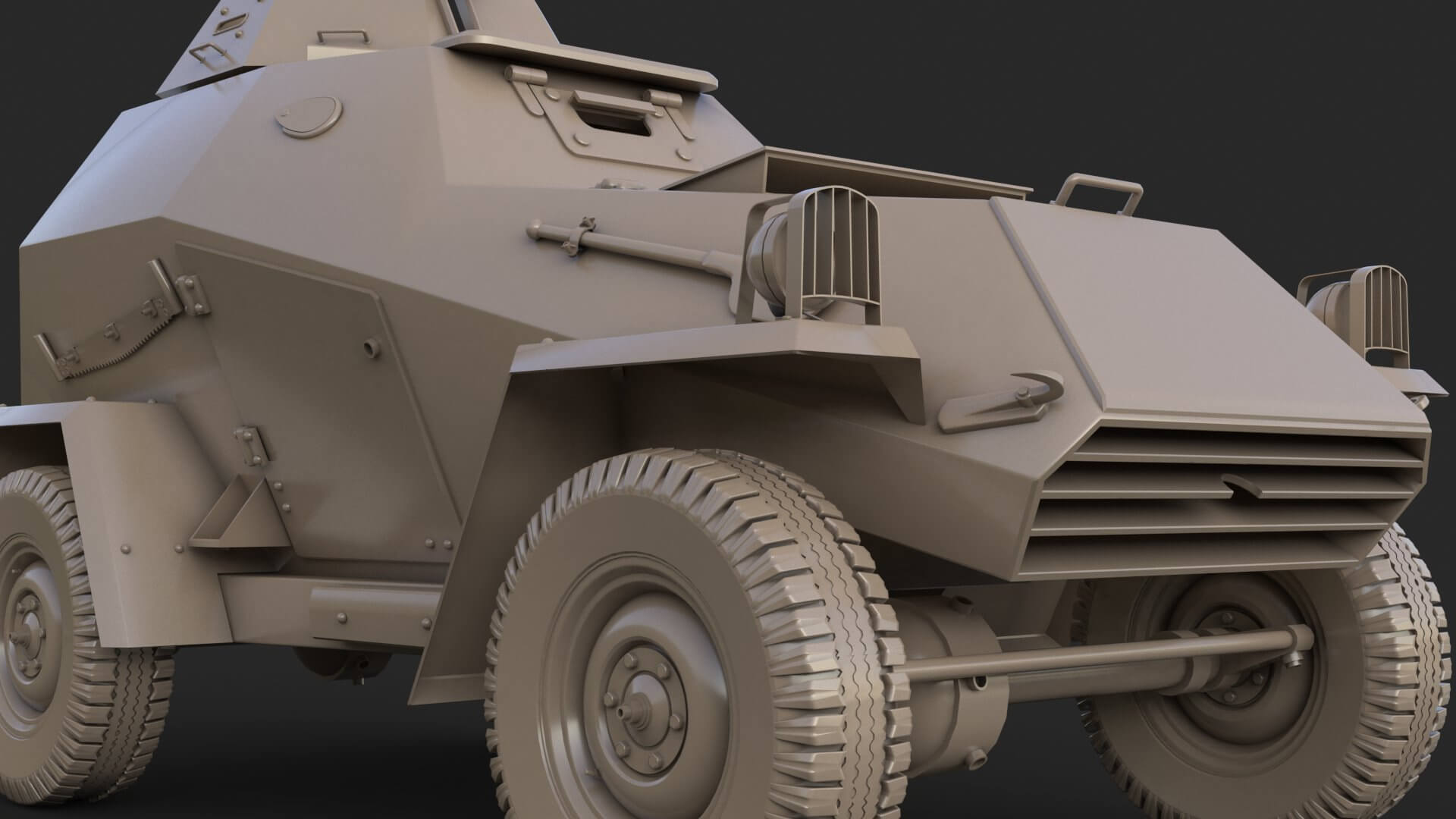 BA 64 Soviet Clay V-Ray 3D Model by Mak21