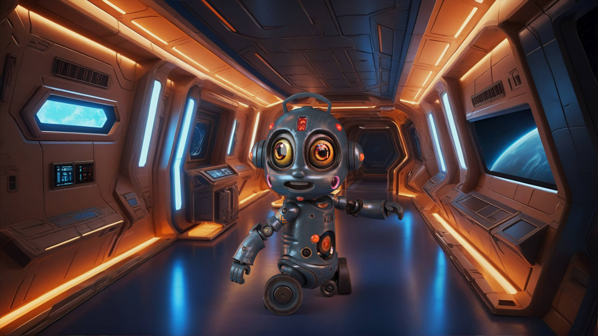 Cute Robot Child AI - 3D Model by Mak21
