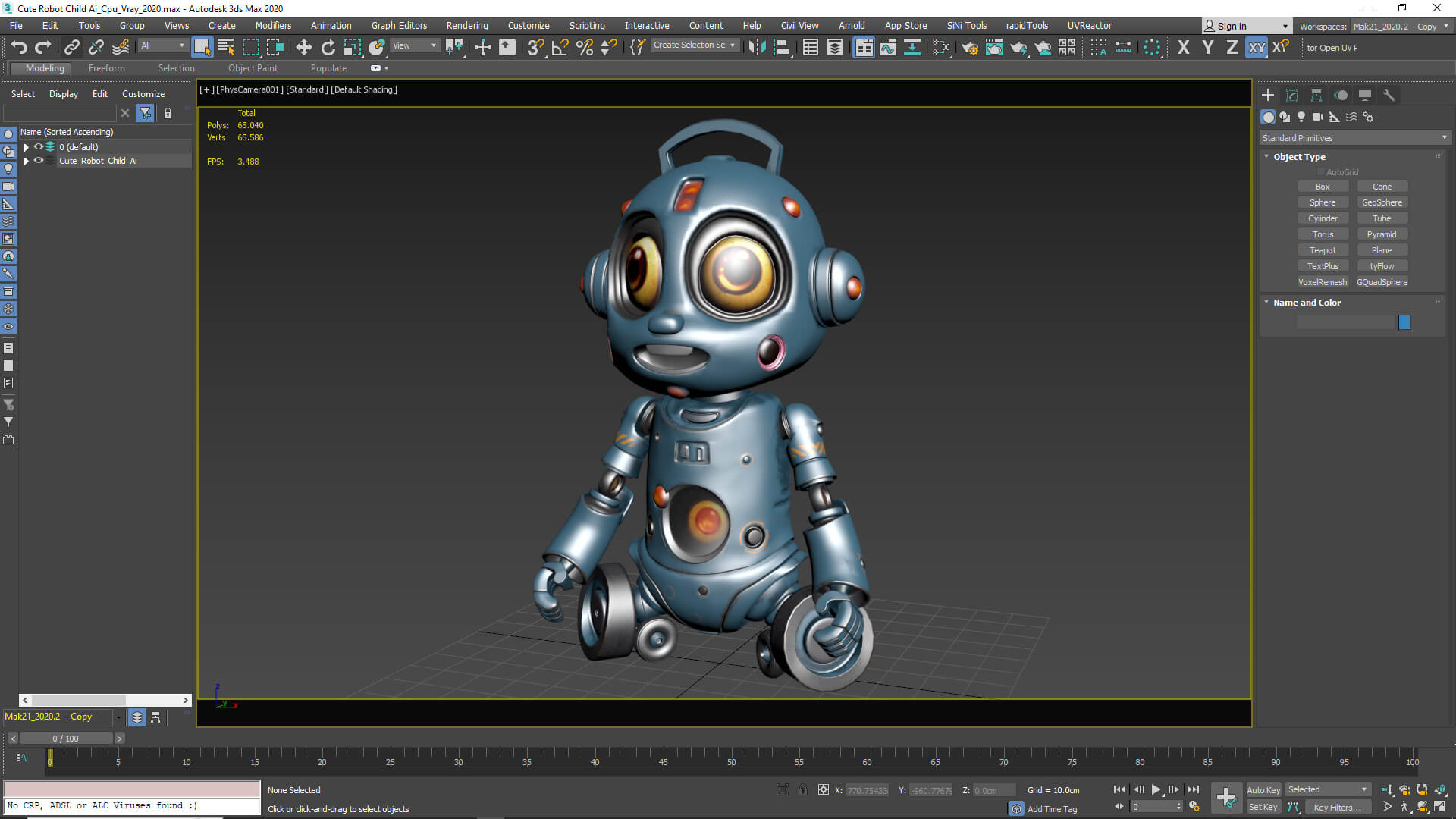 Cute Robot Child AI - 3D Model by Mak21
