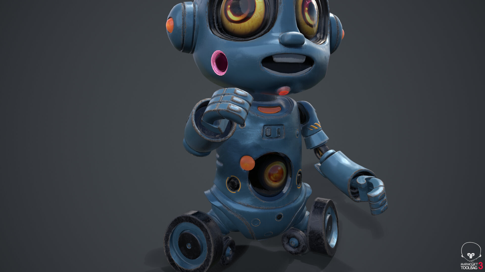 Cute Robot Child AI - 3D Model by Mak21