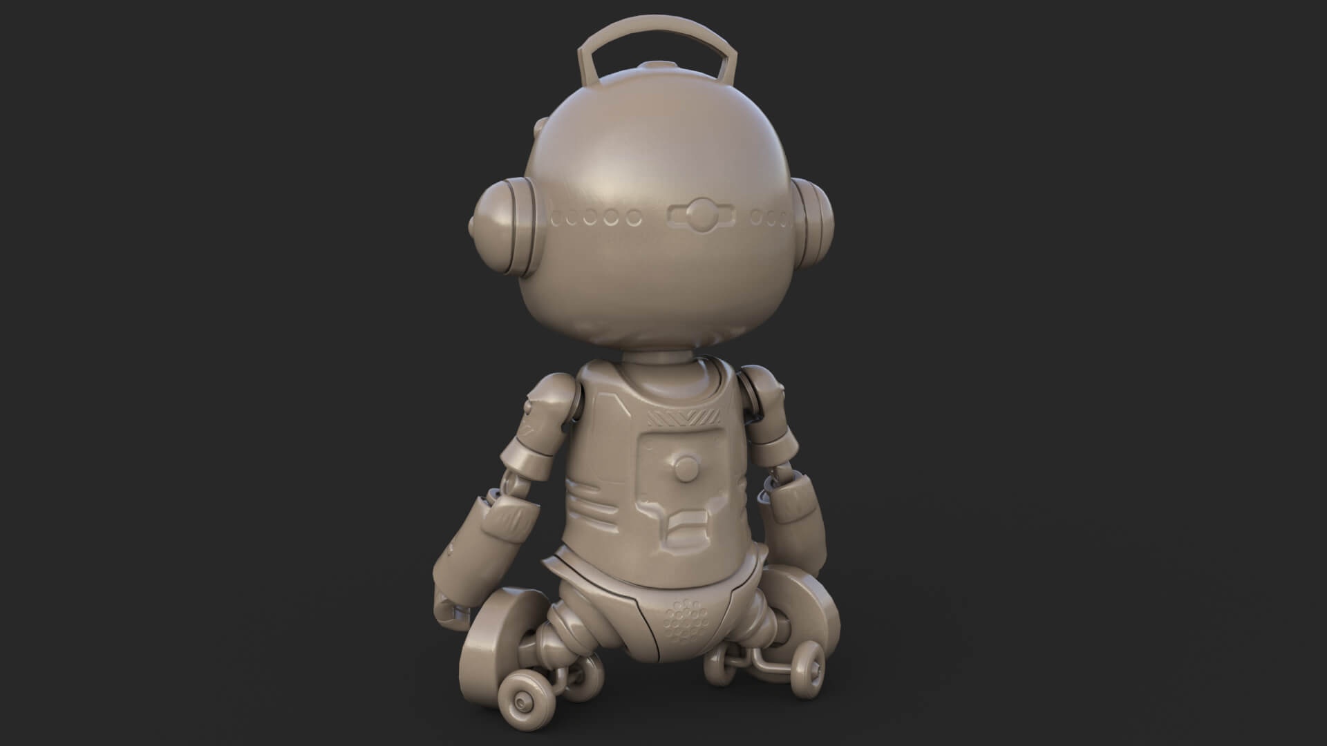 Cute Robot Child Clay - 3D Model by Mak21