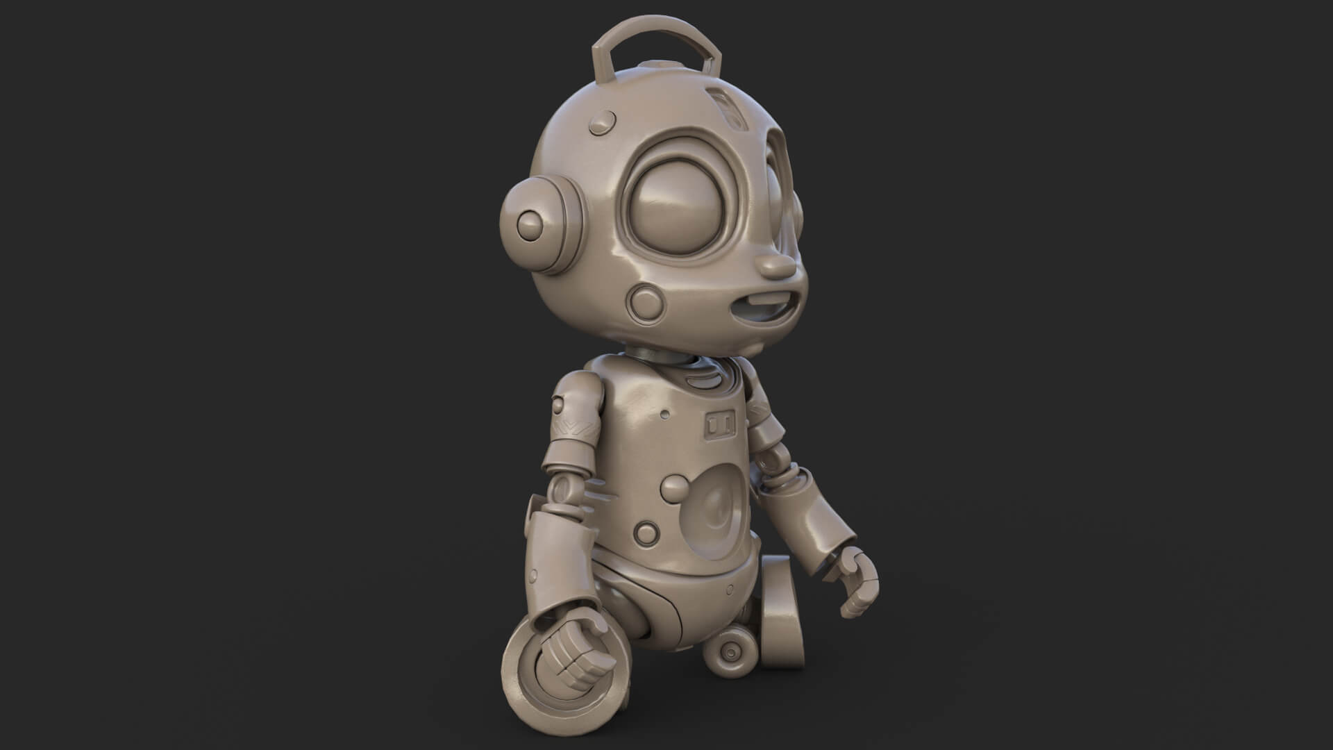 Cute Robot Child Clay - 3D Model by Mak21