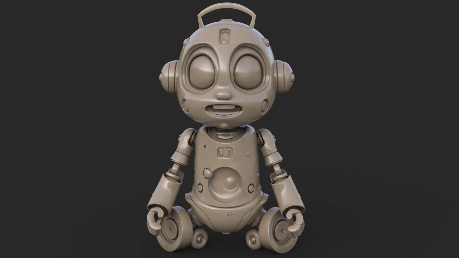 Cute Robot Child Clay - 3D Model by Mak21