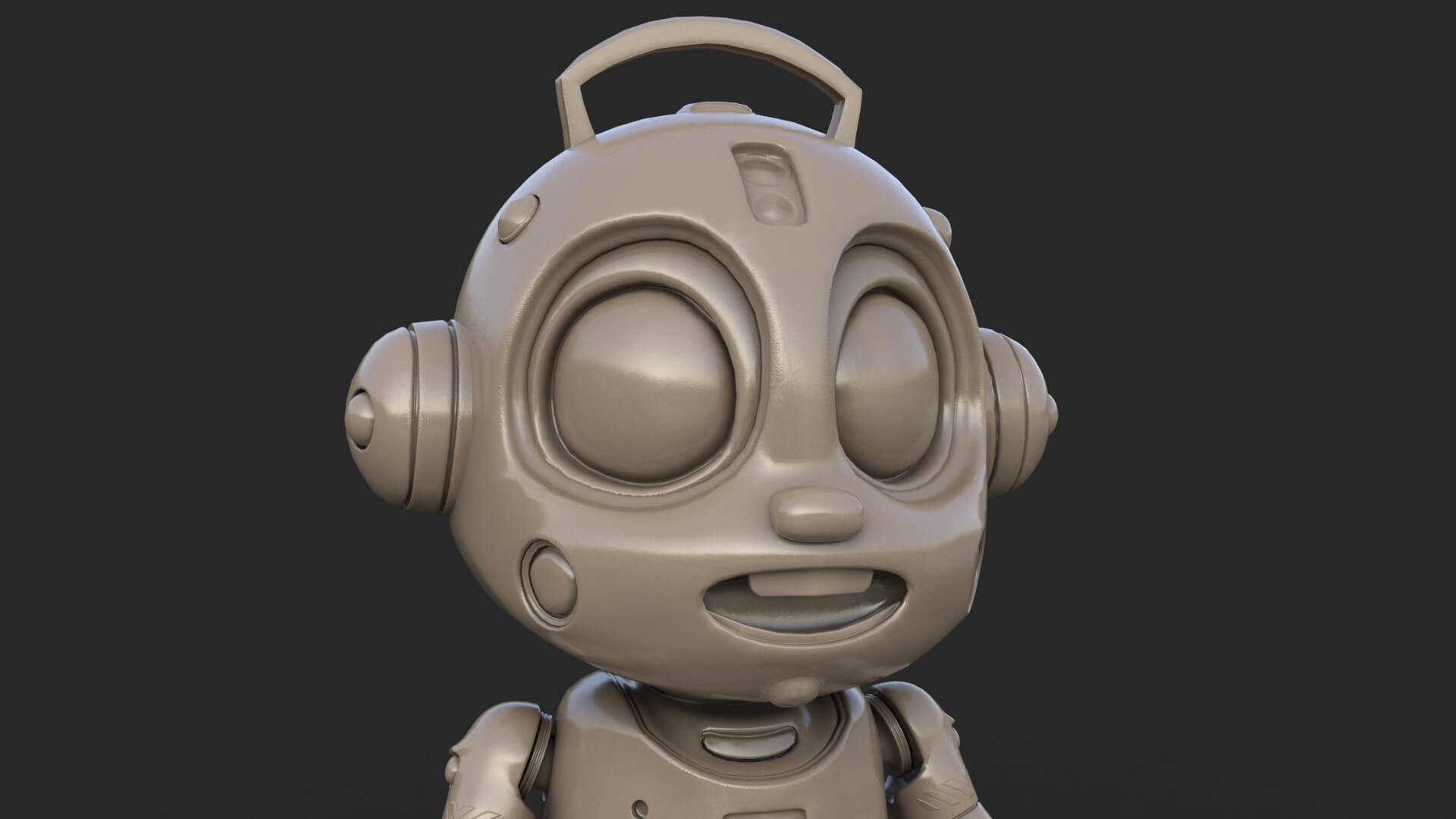 Cute Robot Child Clay - 3D Model by Mak21