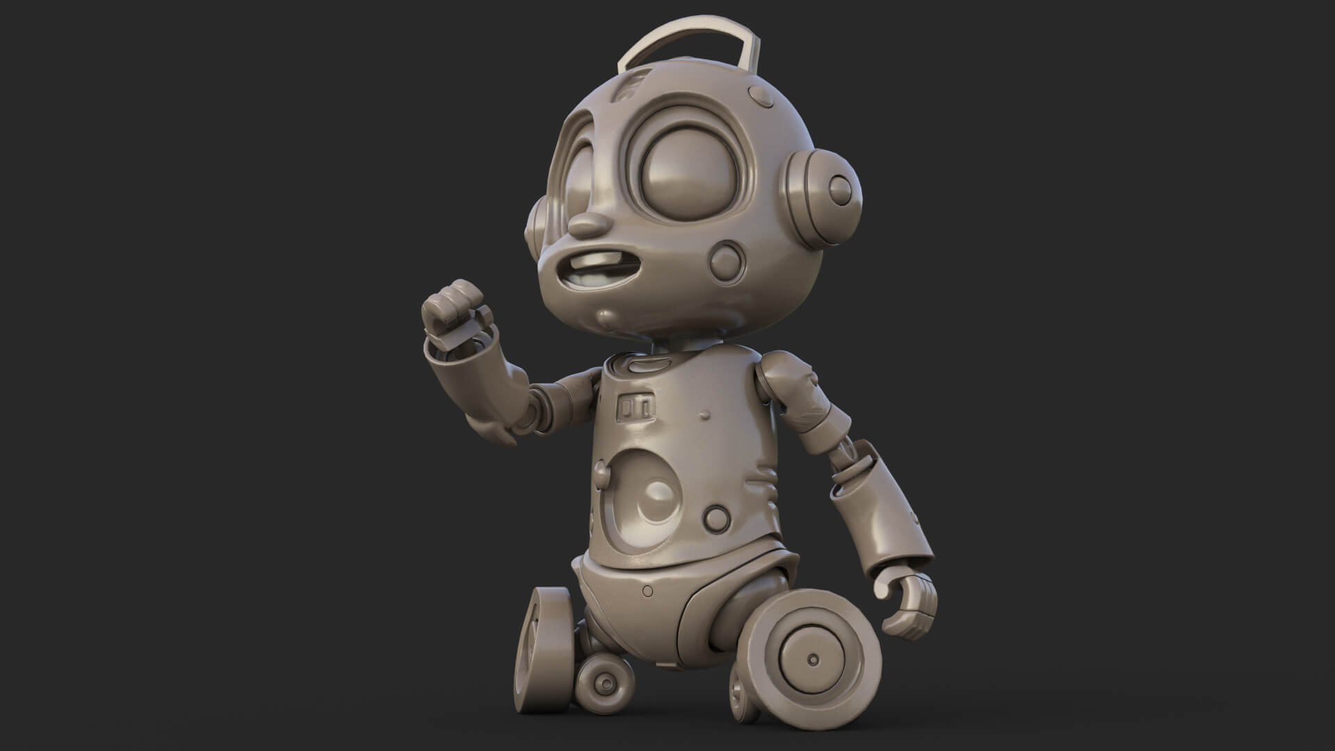 Cute Robot Child Clay - 3D Model by Mak21