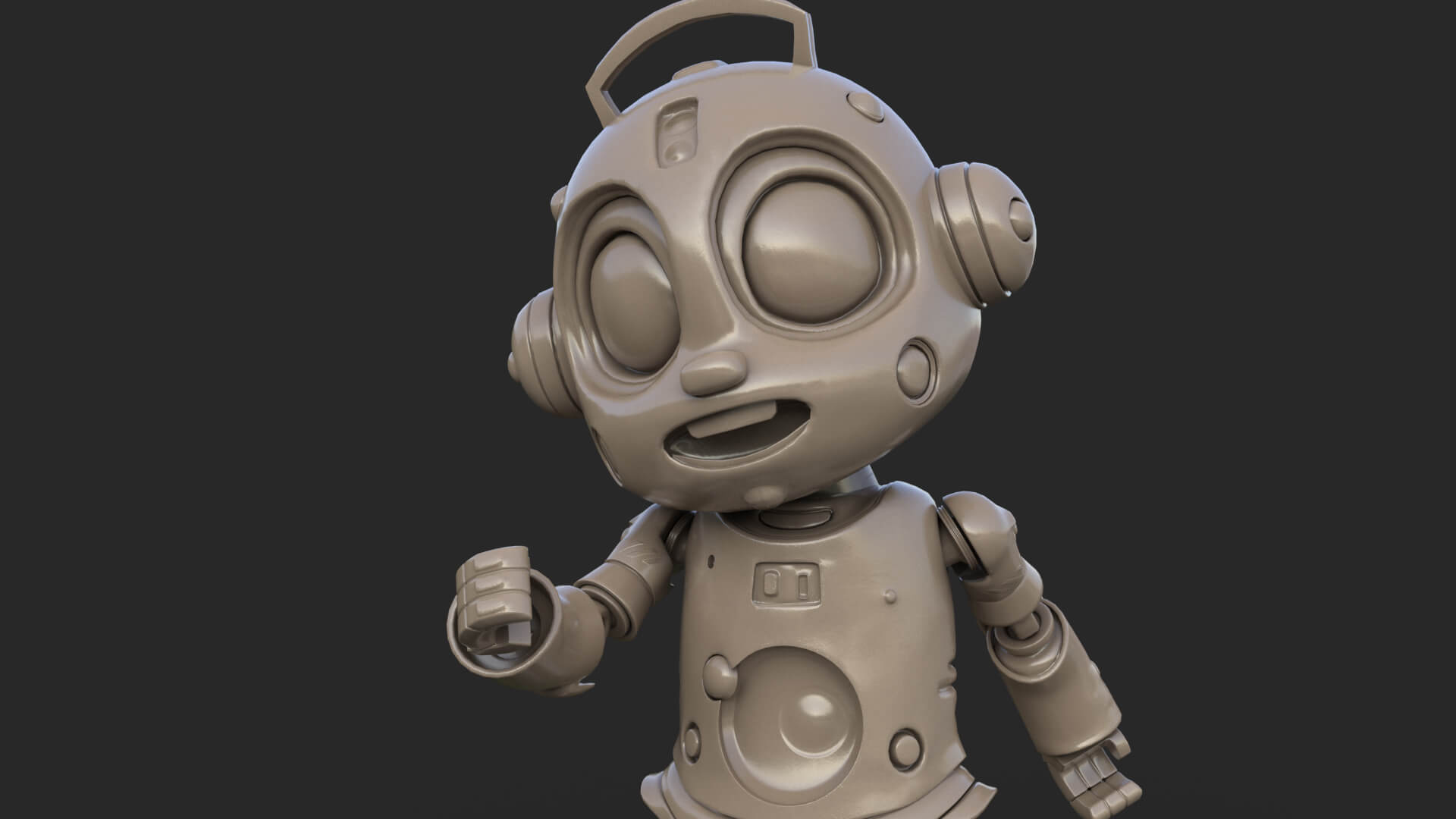 Cute Robot Child Clay - 3D Model by Mak21