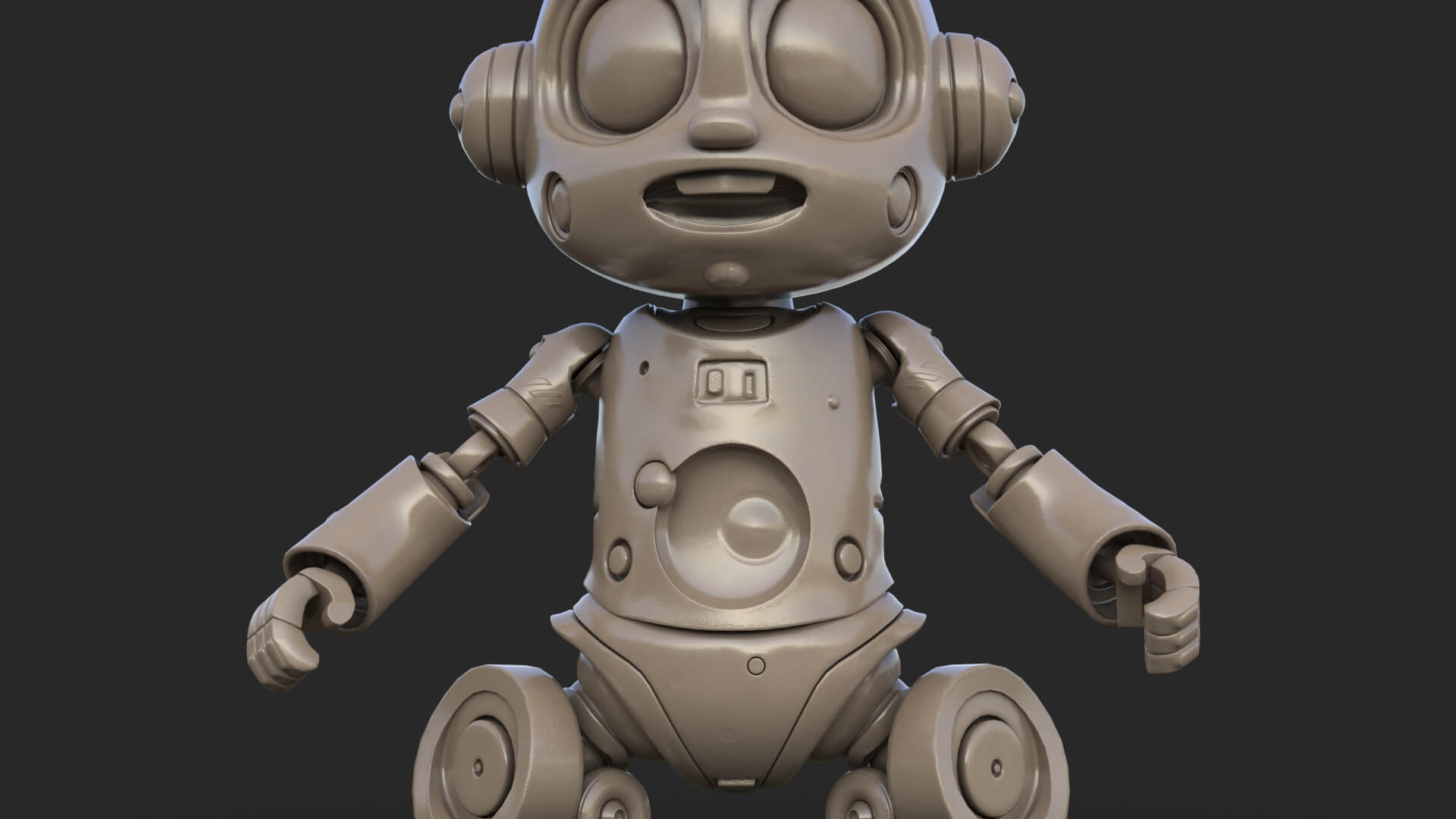 Cute Robot Child Clay - 3D Model by Mak21