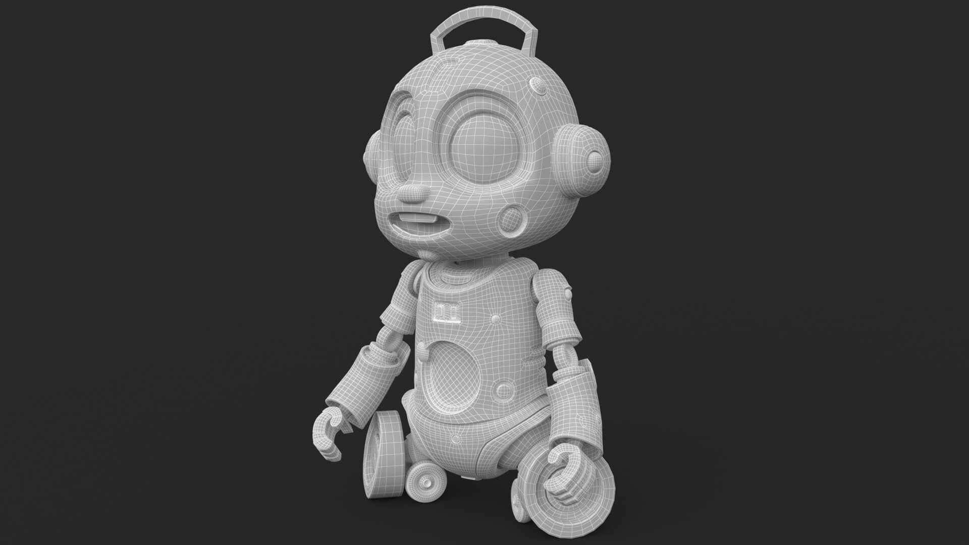 Cute Robot Child Clay - 3D Model by Mak21
