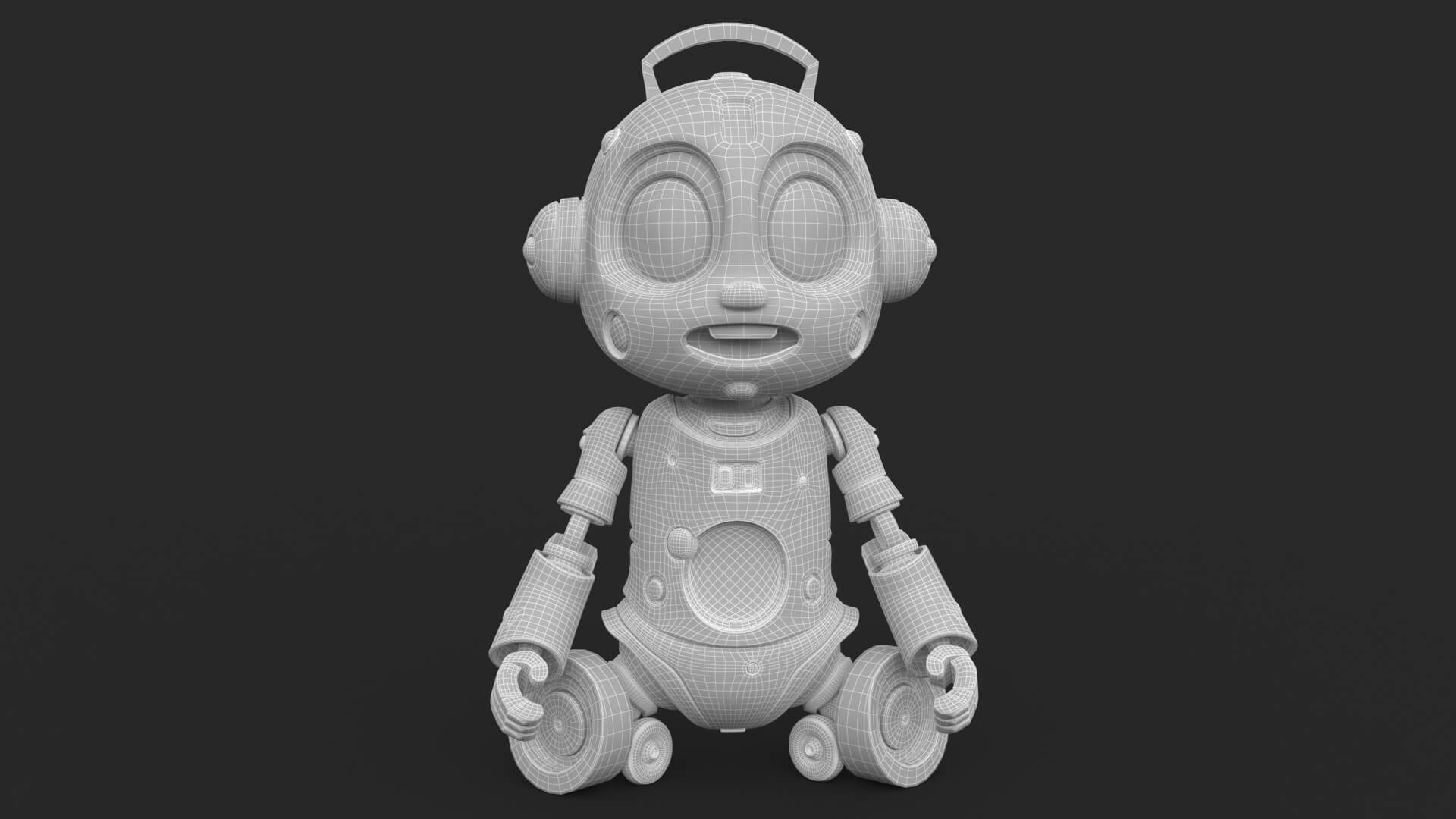Cute Robot Child Clay - 3D Model by Mak21