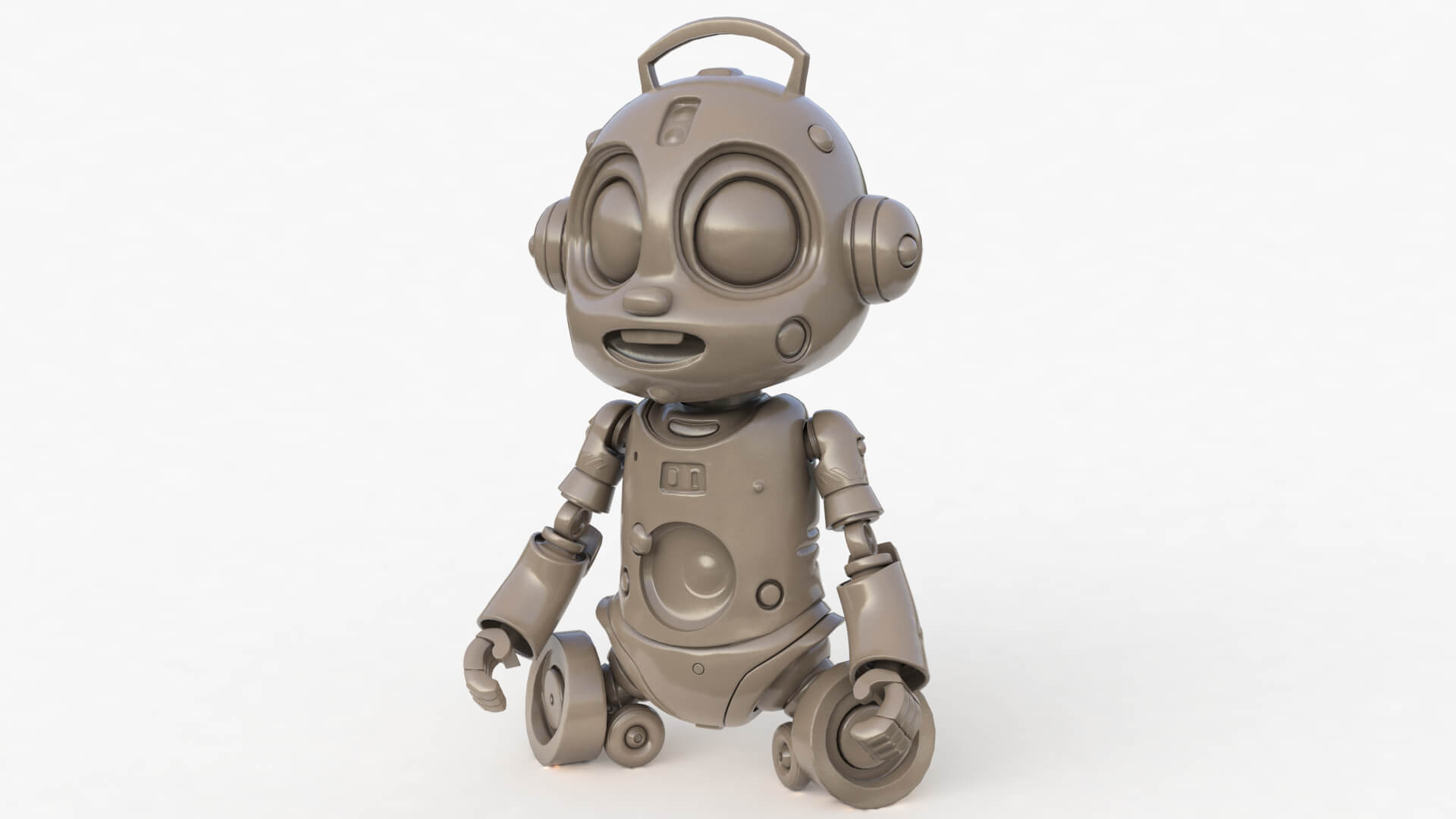 Cute Robot Child Clay - 3D Model by Mak21