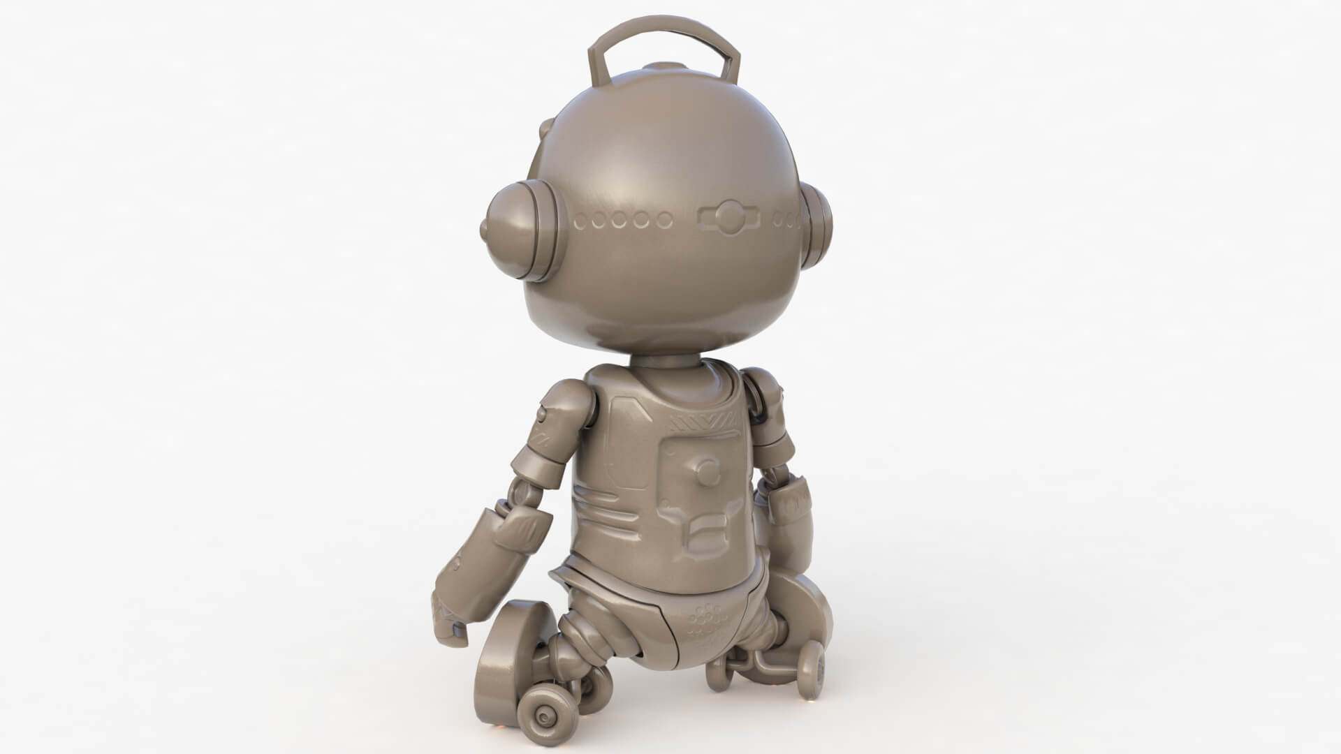 Cute Robot Child Clay - 3D Model by Mak21