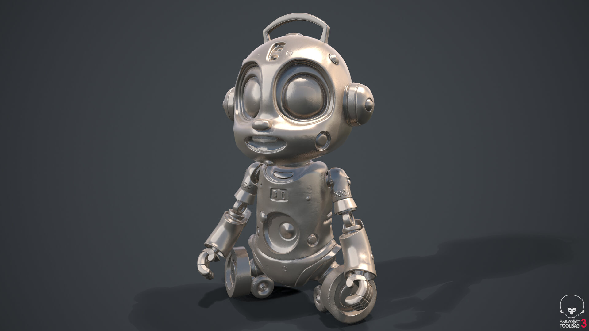 Cute Robot Child Clay - 3D Model by Mak21