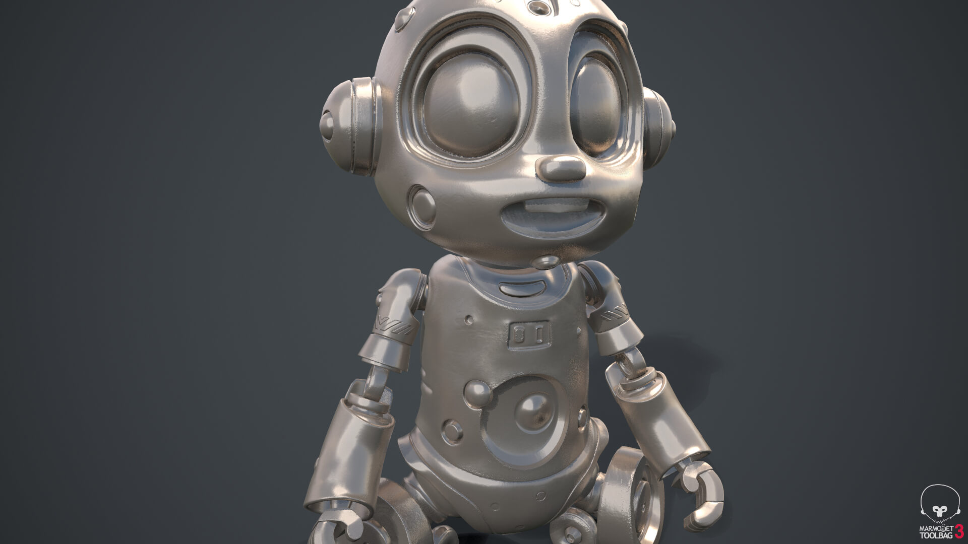Cute Robot Child Clay - 3D Model by Mak21