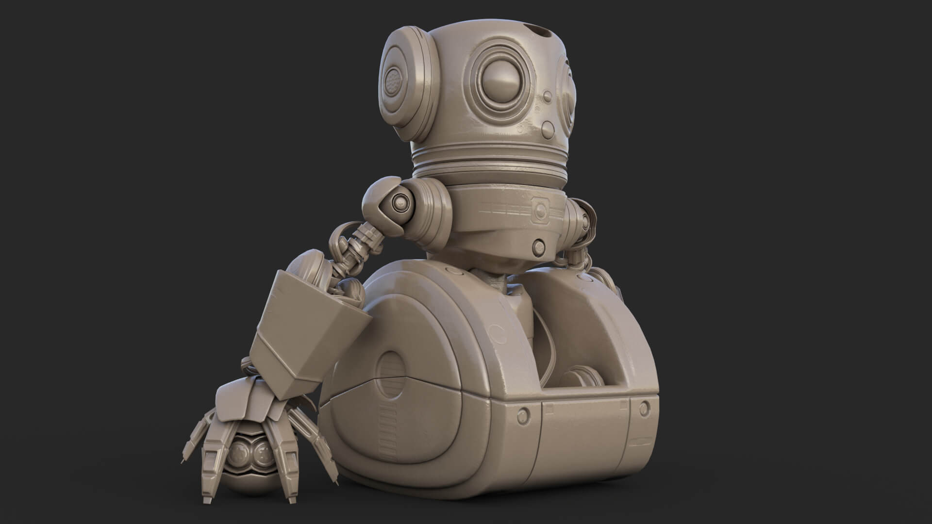 Cute Robot Clay AI - 3D Model by Mak21