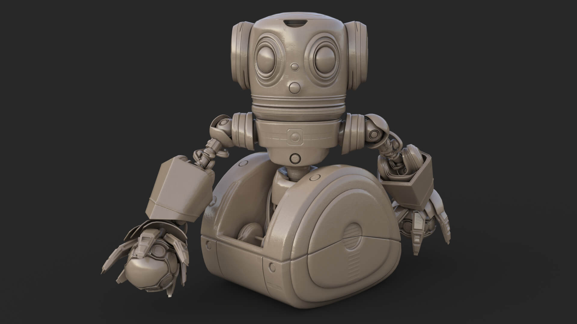 Cute Robot Clay AI - 3D Model by Mak21