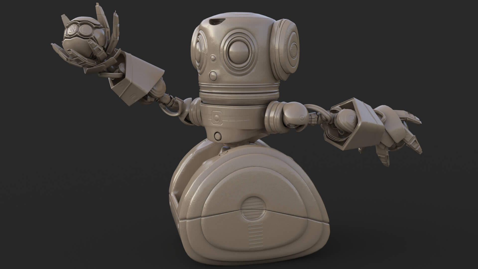 Cute Robot Clay AI - 3D Model by Mak21