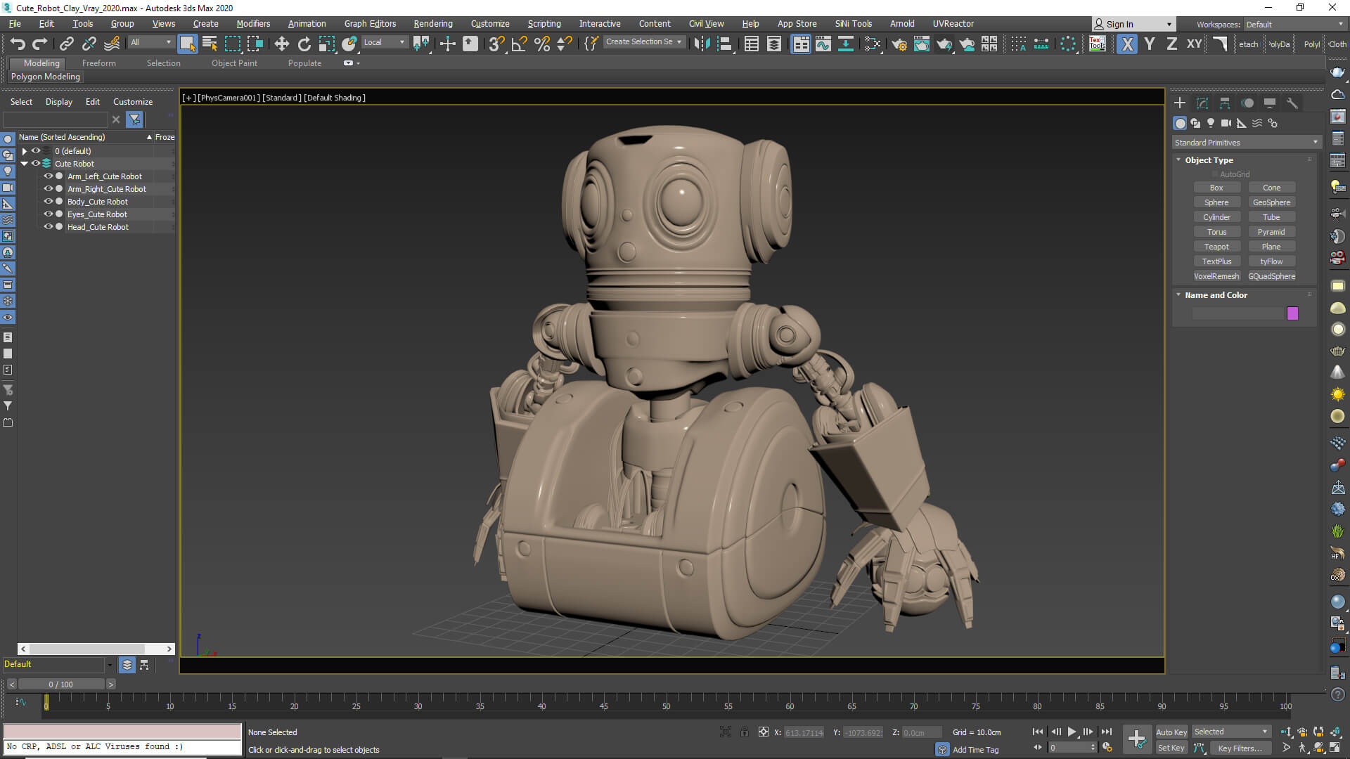 Cute Robot Clay AI - 3D Model by Mak21