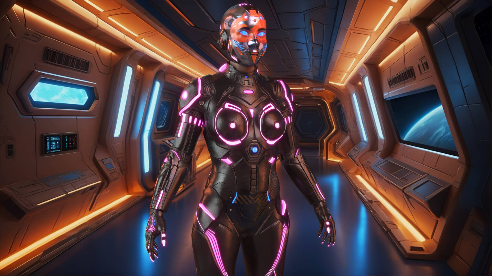 Cyborg Angel Asian 17 - 3D Model by Mak21