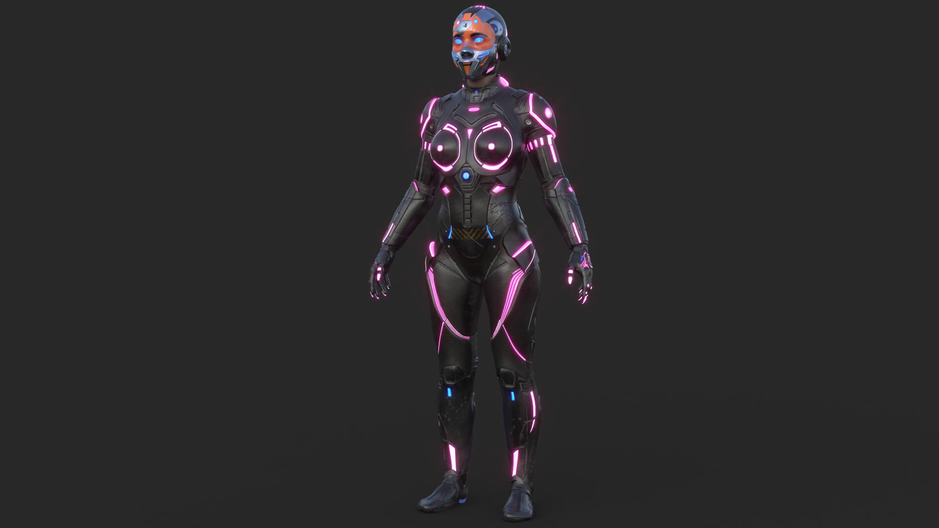 Cyborg Angel Asian 17 - 3D Model by Mak21