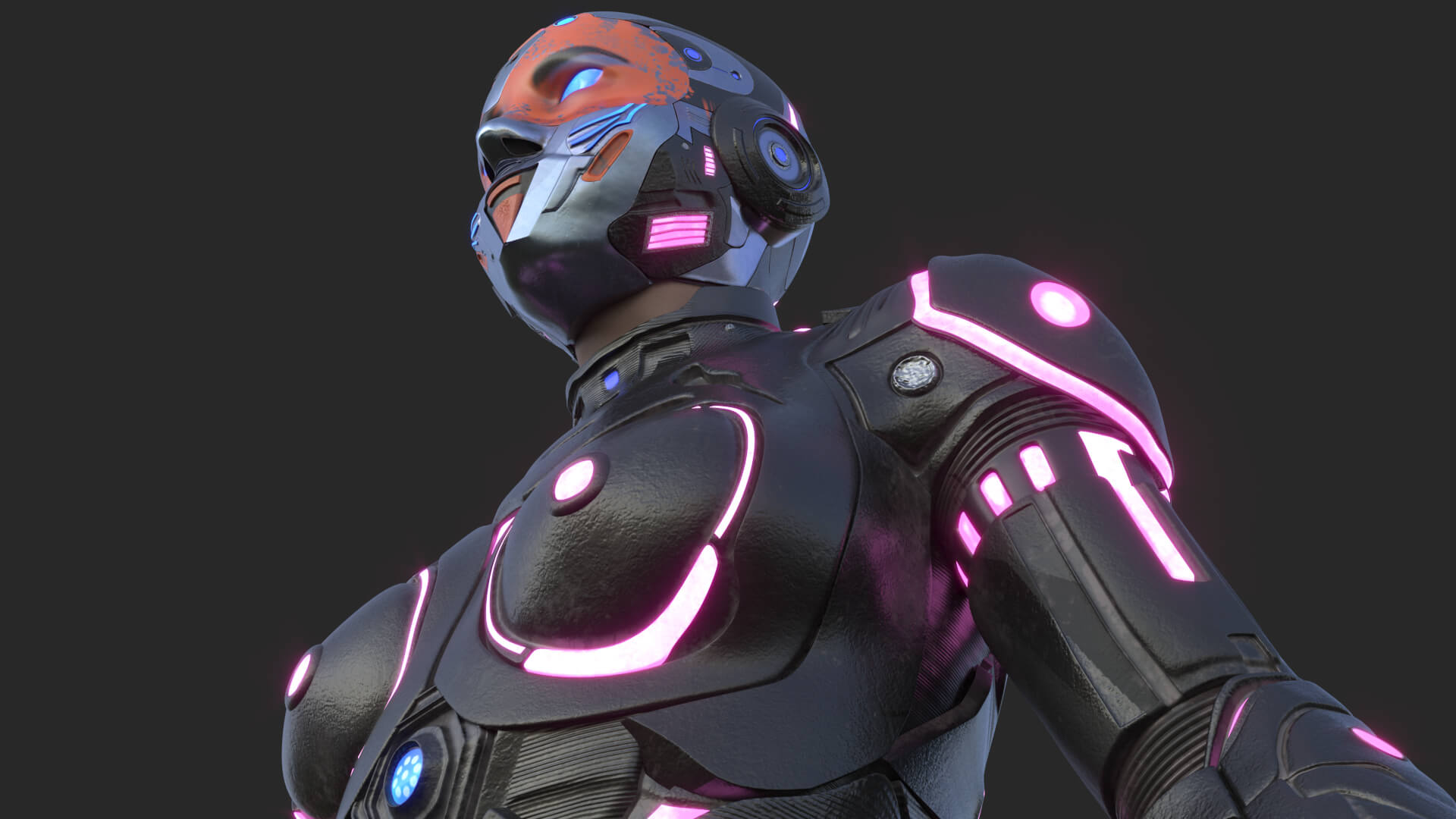 Cyborg Angel Asian 17 - 3D Model by Mak21