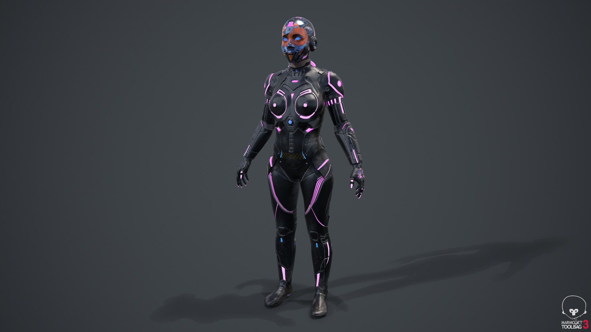 Cyborg Angel Asian 17 and 18 - 3D Model by Mak21