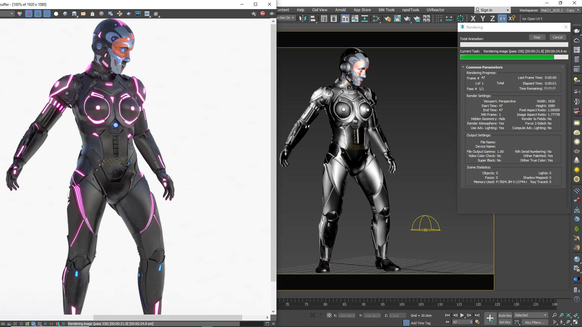 Cyborg Angel Asian 17 and 18 - 3D Model by Mak21