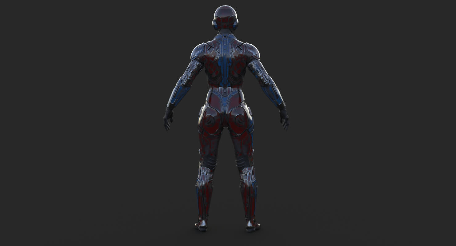 Cyborg Angel Asian Low Poly - 3D Model by Mak21