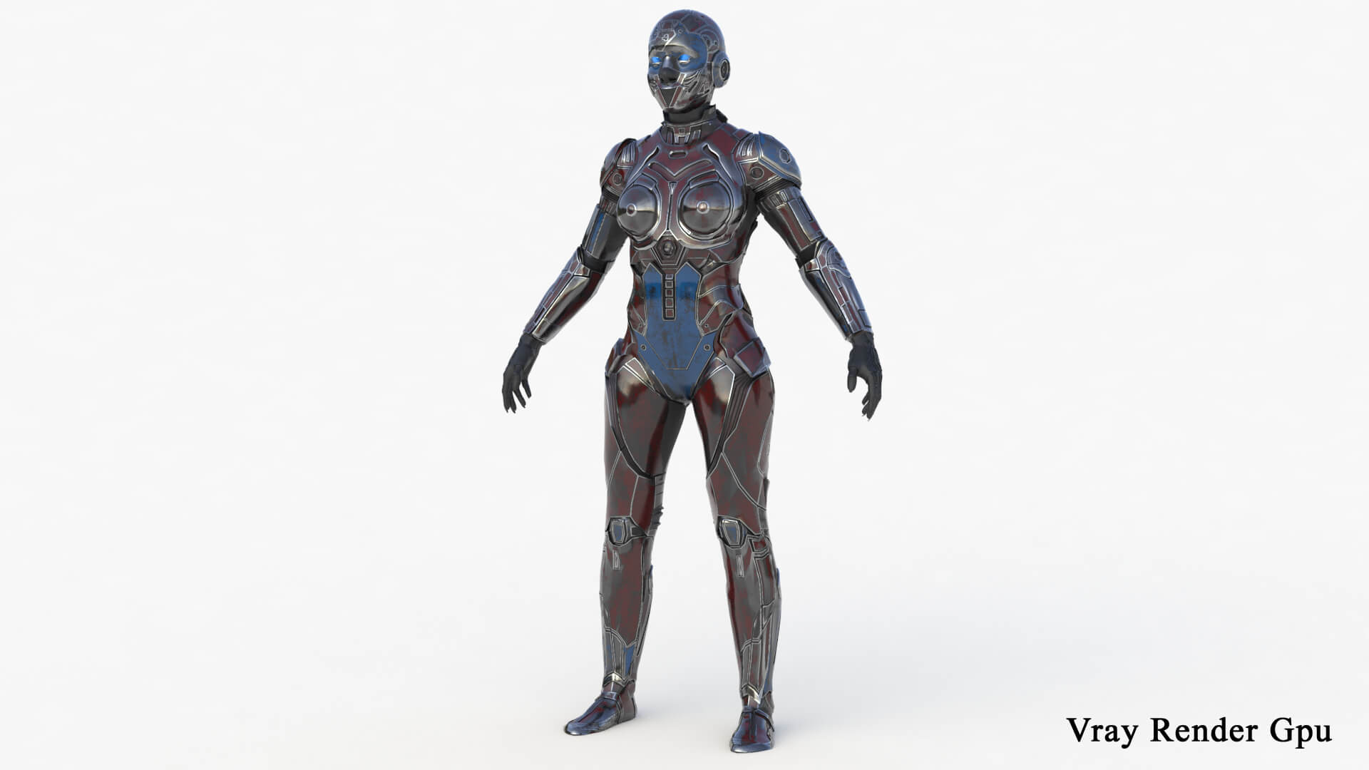 Cyborg Angel Asian Low Poly - 3D Model by Mak21