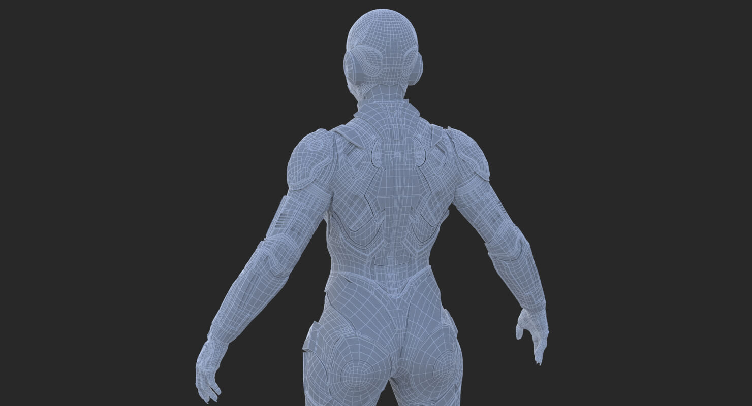 Cyborg Angel Asian Low Poly - 3D Model by Mak21