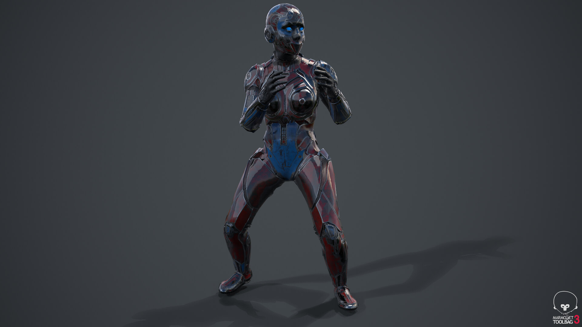 Cyborg Angel Asian Low Poly - 3D Model by Mak21