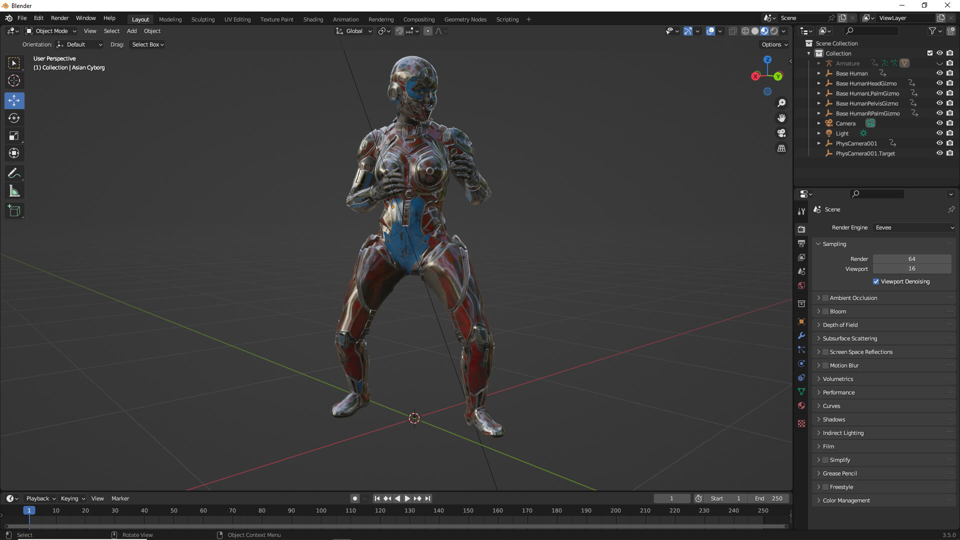 Cyborg Angel Asian Low Poly - 3D Model by Mak21