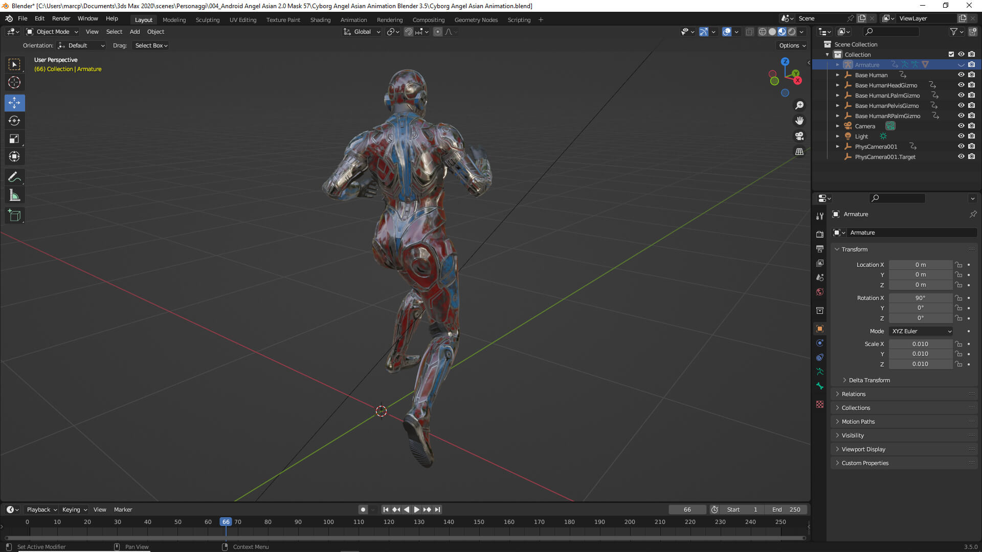 Cyborg Angel Asian Low Poly - 3D Model by Mak21