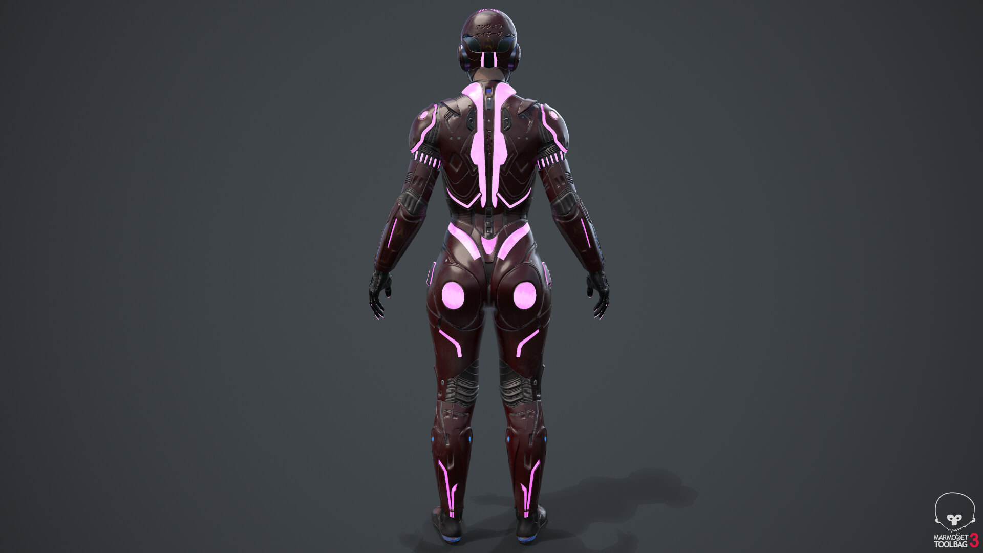 Cyborg Angel Asian Red - 3D Model by Mak21