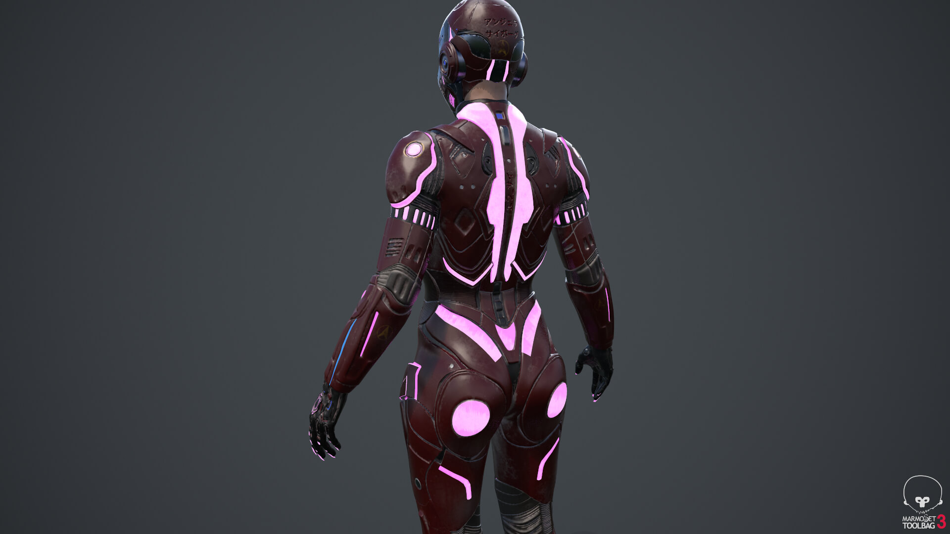 Cyborg Angel Asian Red - 3D Model by Mak21