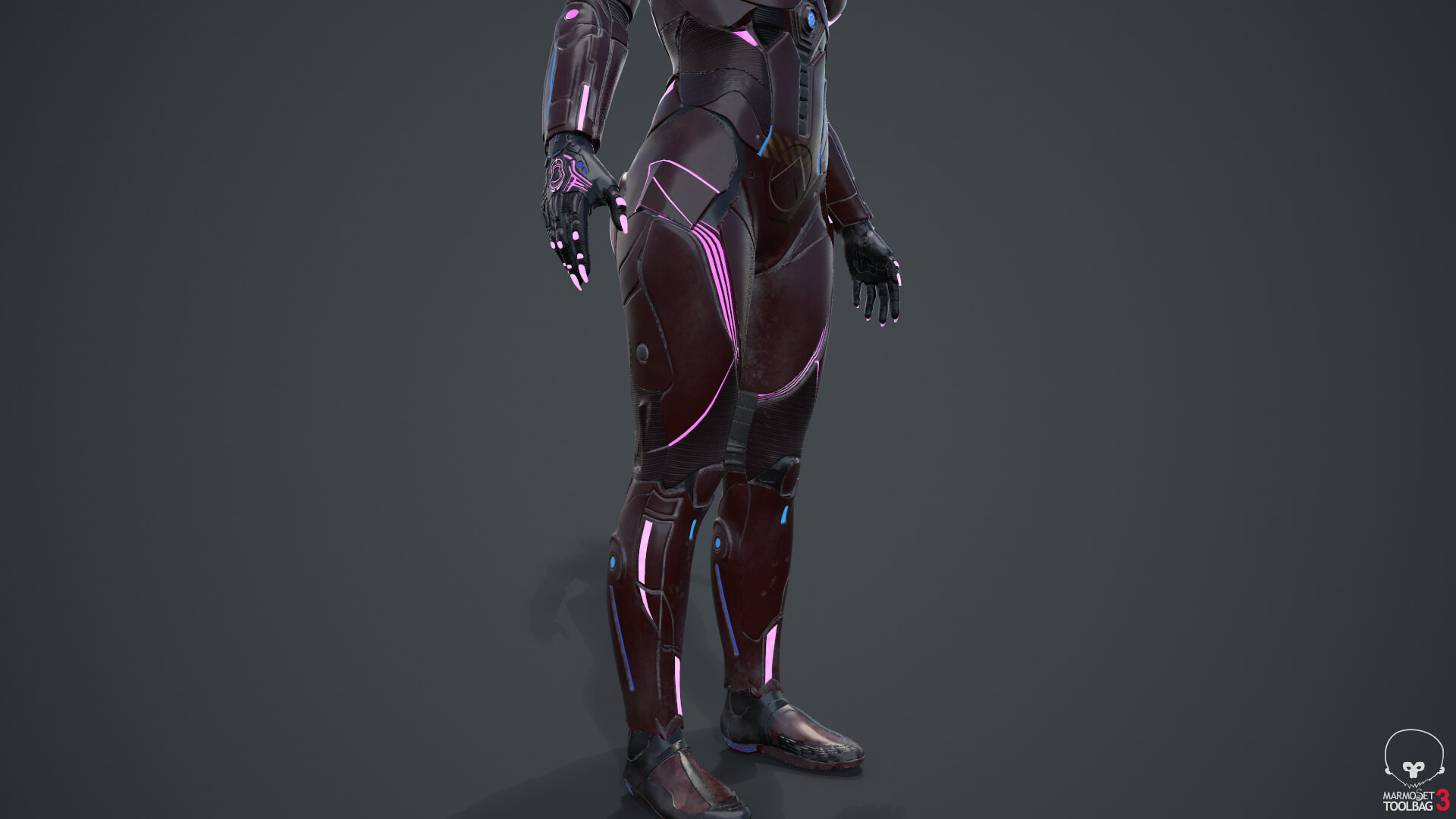 Cyborg Angel Asian Red - 3D Model by Mak21