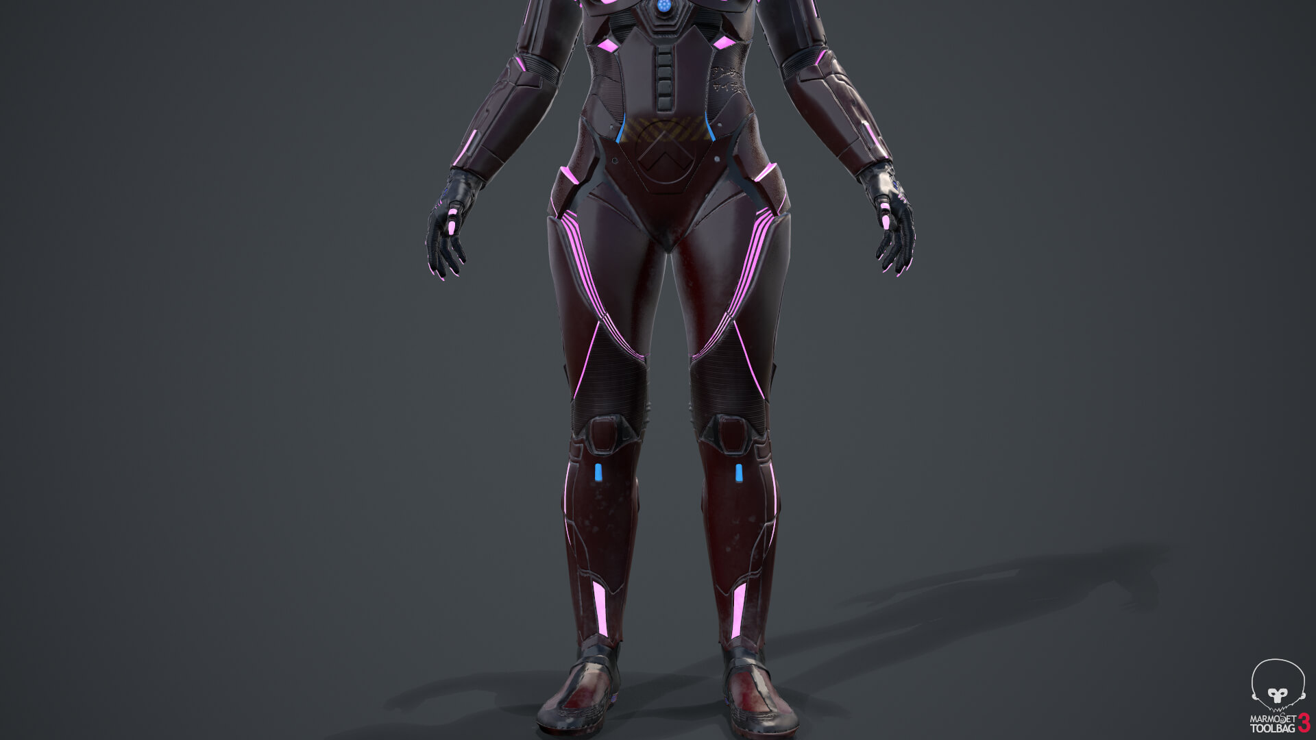 Cyborg Angel Asian Red - 3D Model by Mak21