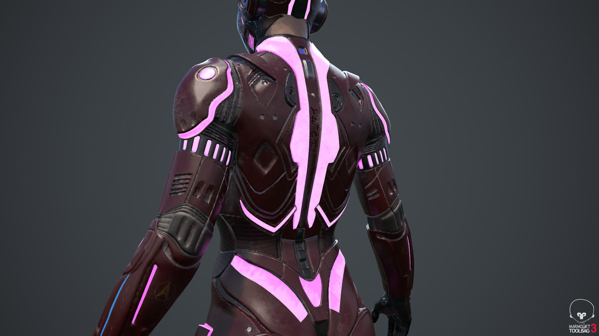 Cyborg Angel Asian Red - 3D Model by Mak21