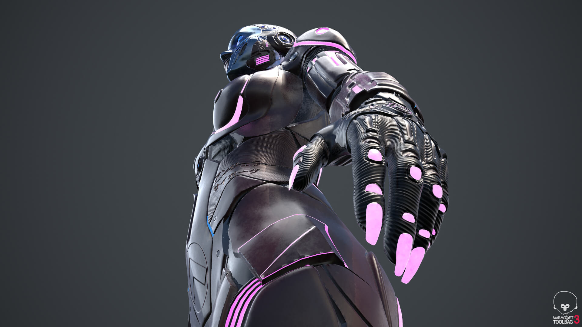 Cyborg Angel Asian Red - 3D Model by Mak21