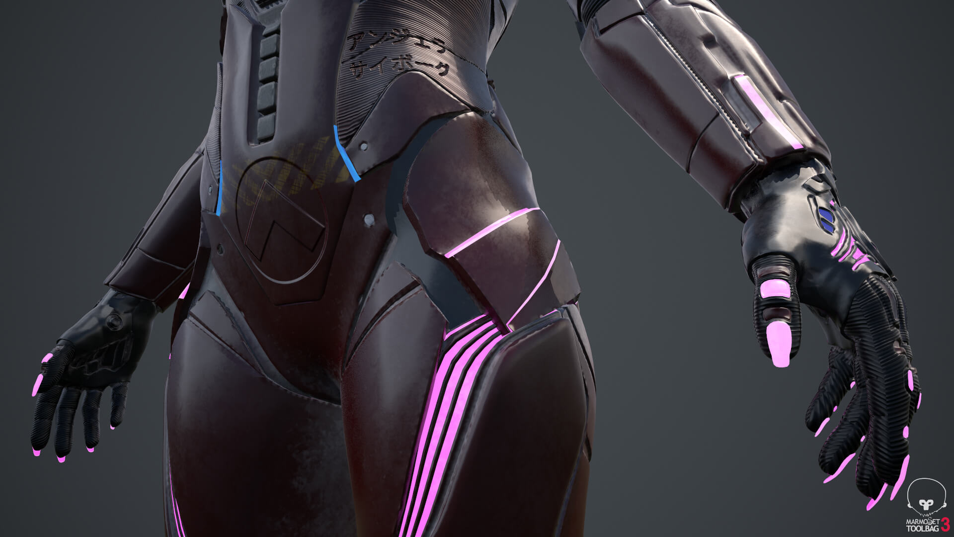 Cyborg Angel Asian Red - 3D Model by Mak21