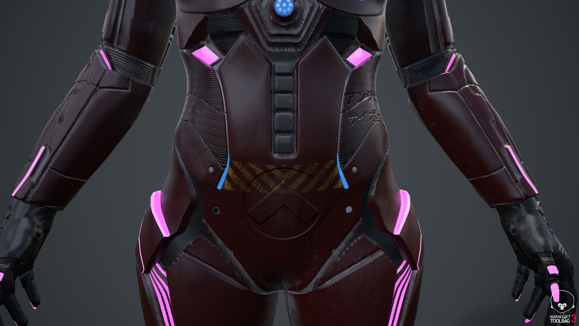 Cyborg Angel Asian Red - 3D Model by Mak21