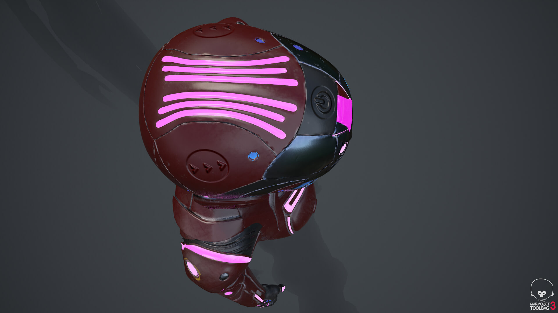 Cyborg Angel Asian Red - 3D Model by Mak21