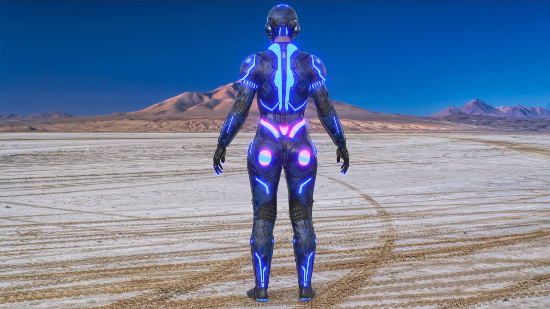 Cyborg Blu Camouflage V-Ray 3D Model by Mak21