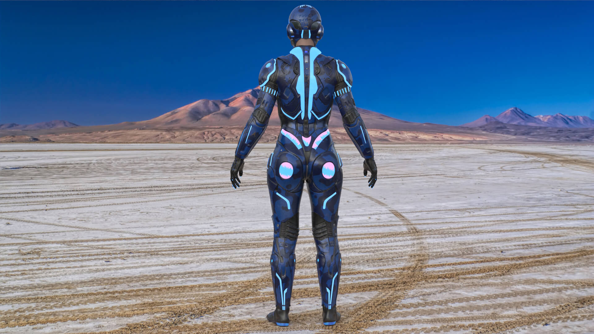 Cyborg Blu Camouflage V-Ray 3D Model by Mak21
