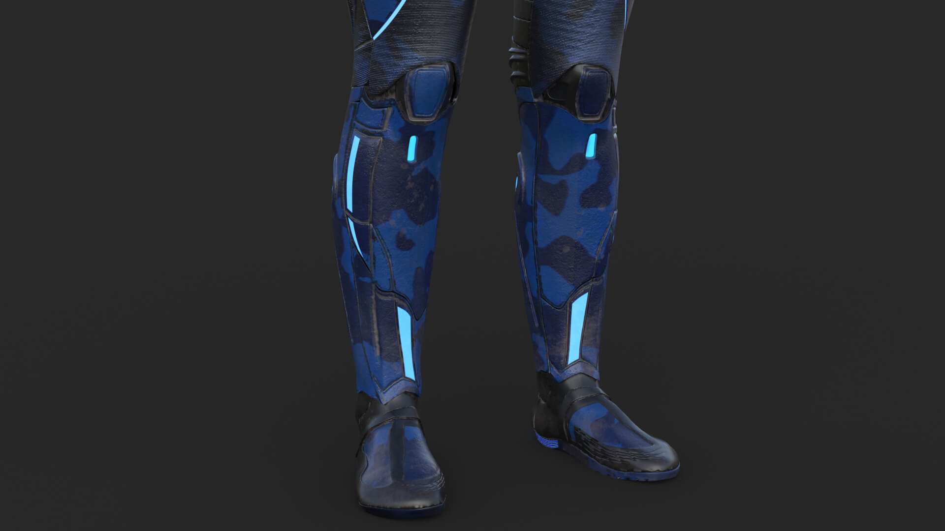 Cyborg Blu Camouflage V-Ray 3D Model by Mak21